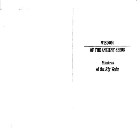 Wisdom of the Ancient Seers Mantras of the Rig Veda (David Frawley) (z ...