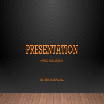 PRESENTATION: WISE Introduction to a presentation | PPTX