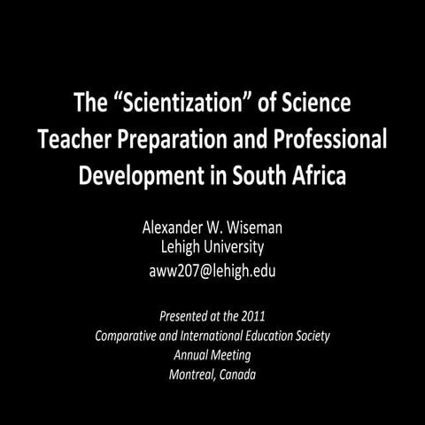 The “Scientization” of Science Teacher Preparation and Professional ...