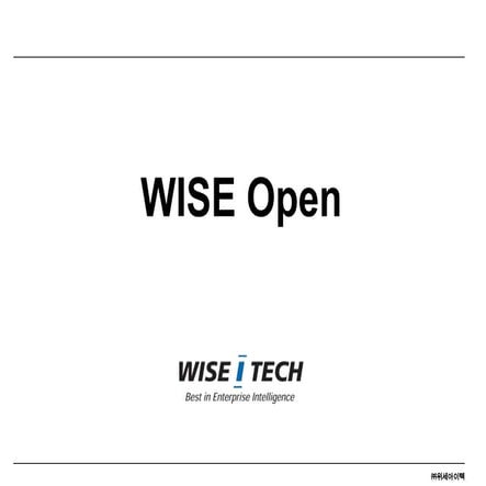 제품소개 Wise open | PPT