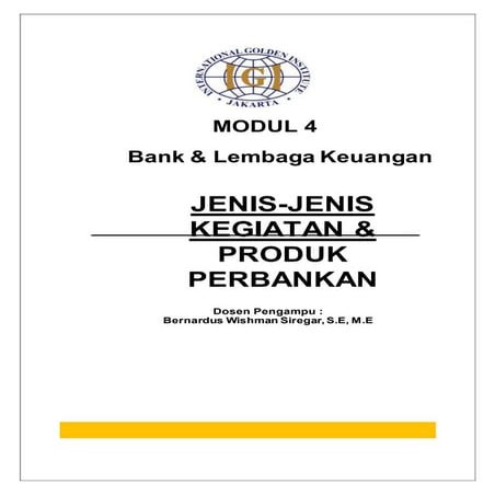 jenis-jenis kegiatan perbankan | DOC