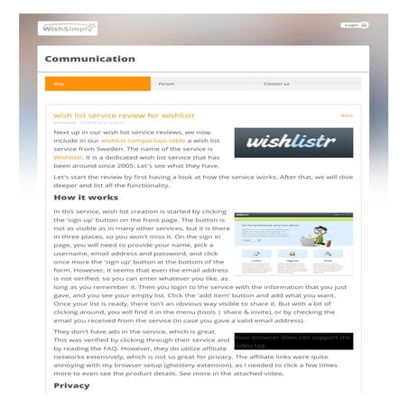 Wishlist service review for Wishlistr | PDF