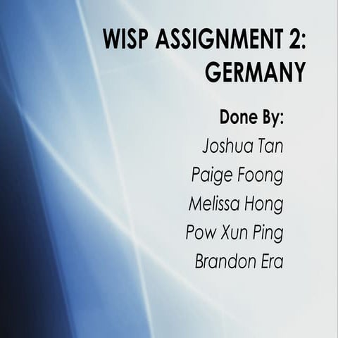 WISP Assignment 2 Germany | PPT