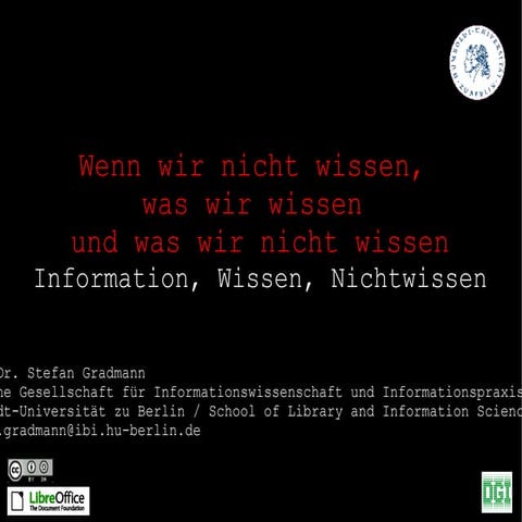 Wissen nicht wissen20110503 | ODP | Technology & Computing
