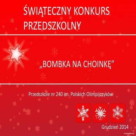 śWiąteczny konkurs przedszkolny prezentacja | PPTX