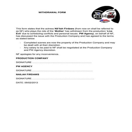 Withdrawal form | PDF