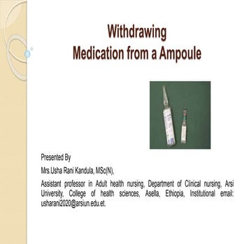 Withdrawing medication from ampoule.pptx