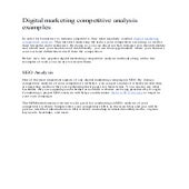 Digital marketing competitive analysis examples | PDF