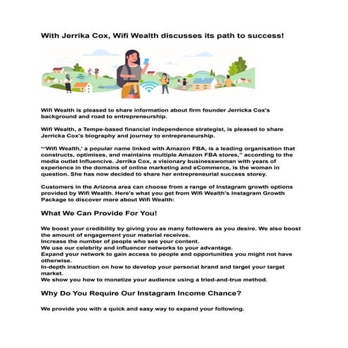 With jerrika cox, wifi wealth discusses its path to success! | PDF