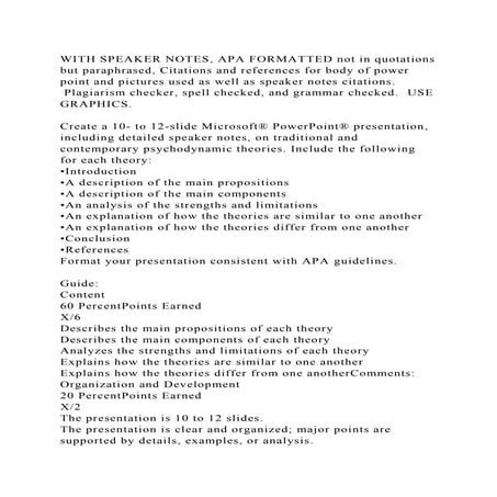 WITH SPEAKER NOTES, APA FORMATTED not in quotations but paraphrased,.docx