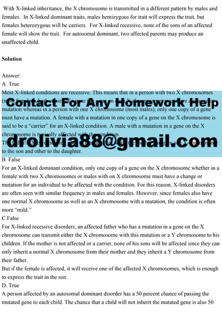 Explanation of X-Linked inheritance | PPT