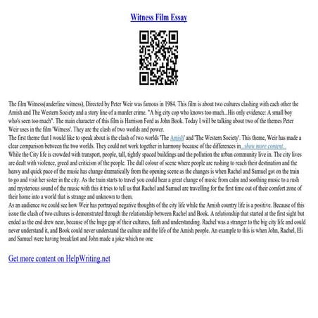 Witness Film Essay | PDF | Credit Cards | Personal Debt