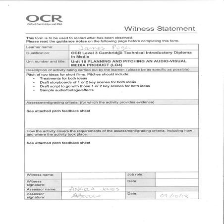 Witness sheet | PDF