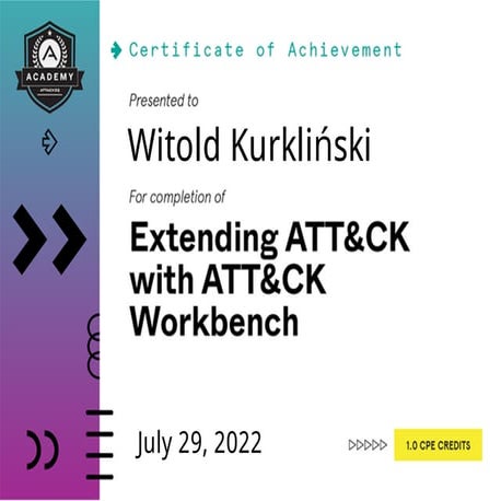 Extending ATT&CK with ATT&CK Workbench Certification | PDF