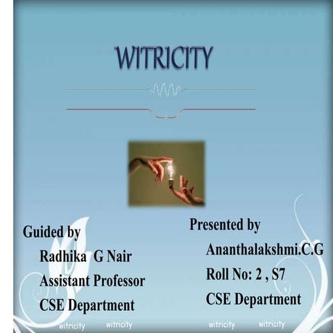 witricity(wireless electricity) ppt.pptx