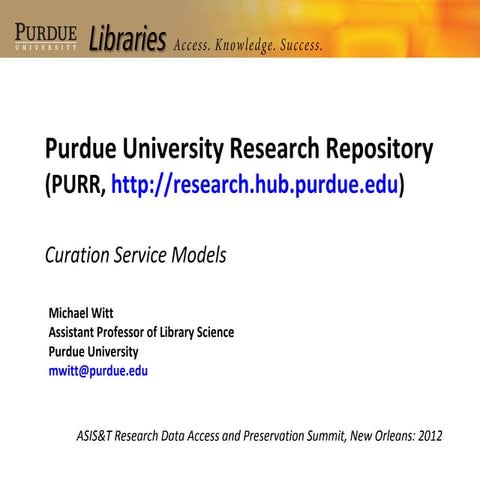 Curation Service Models - Michael Witt - RDAP12 | PPT | Information ...