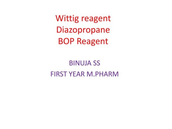 BOP REAGENT| SYNTHETIC COUPLING REAGENT.pptx | Chemistry | Science