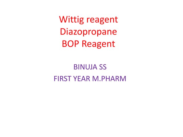 BOP REAGENT| SYNTHETIC COUPLING REAGENT.pptx | Chemistry | Science