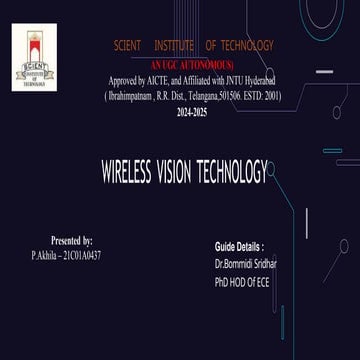 Wireless vision technology seminar presentation | DOCX