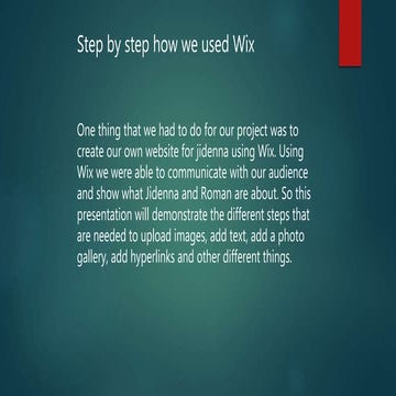 Wix step by step presentation | PPTX