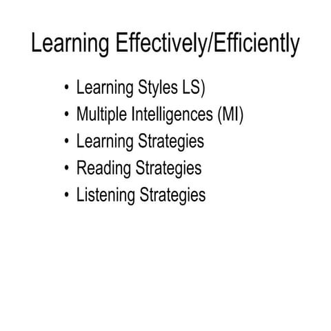 Learning Effectively Efficiently | PPT