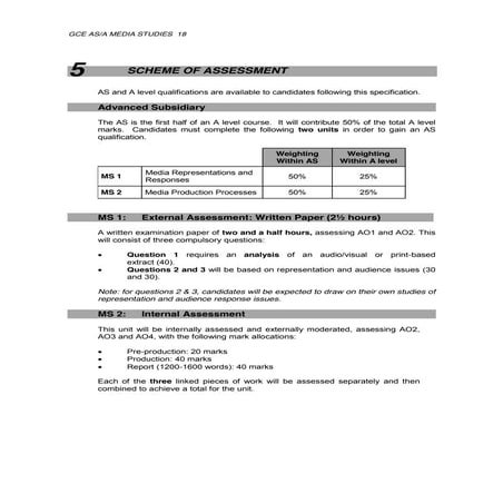 WJEC Media Studies Specification A2 Assessment | PDF