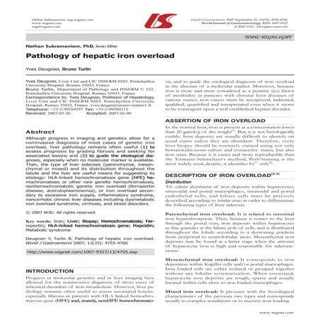 Iron Overload in liver due to excessive saturation of iron | PPTX