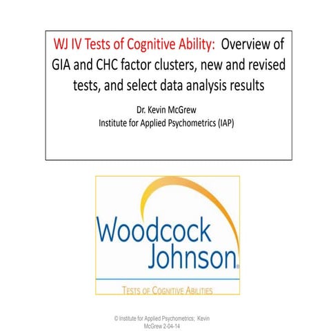 Overview of the WJ IV Cognitive Battery: GIA and CHC Clusters | PPT