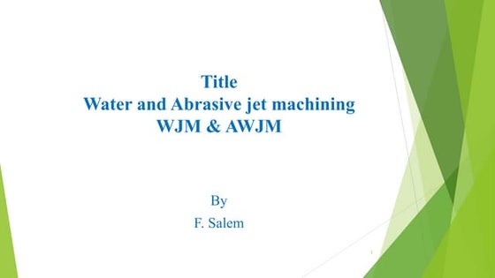ABRASIVE WATER JET MACHINING | PDF