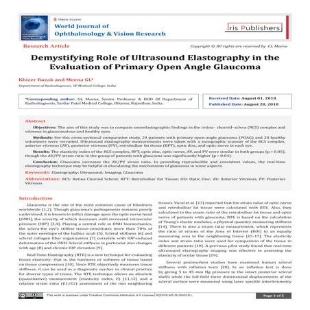 Iris Publishers - journal of ophthalmology | Demystifying Role of ...