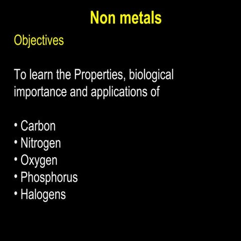 Wk05 lec cl1823 chemistry of non metals | PPT | Chemistry | Science