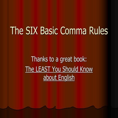 Wk 14 the six basic comma rules | PPT