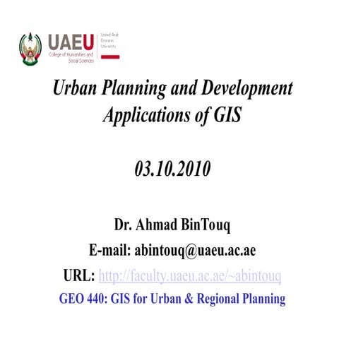GIS_URBAN_ Urban Planning and Development Applications of GIS | PPT