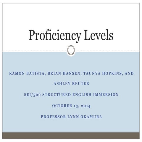 SIOP Lesson Plan Meets ELP Proficiency Levels | PPT