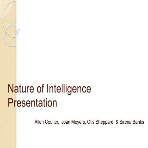 The concept of intelligence and its role in lifelong learning and ...