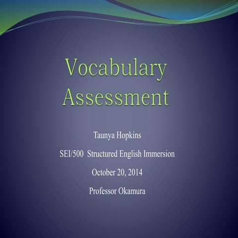 ELL Vocabulary Assessment | PPTX