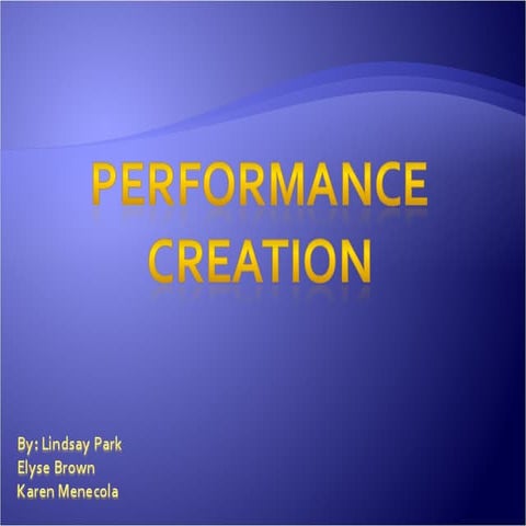 Non-Naturalistic and Naturalistic Performance | PPTX