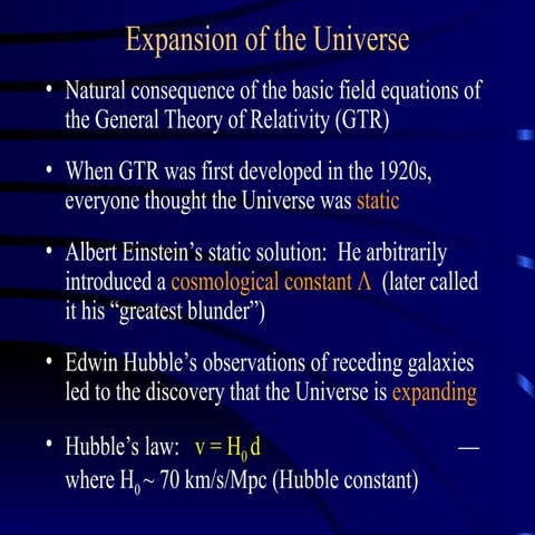 Week6 -big bang theory& Universe in detail | PPT