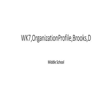 Wk7,organization profile,brooks,d | PPTX