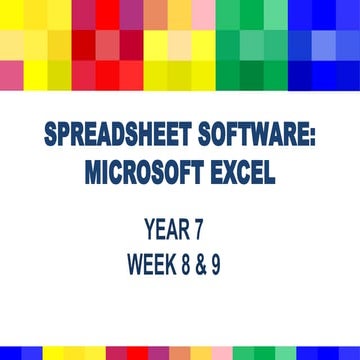 Comprehensive Microsoft Excel Basics for Year 7 Students: Spreadsheets ...