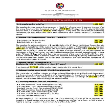 Wkf fees and_conditions_2021_eng | PDF