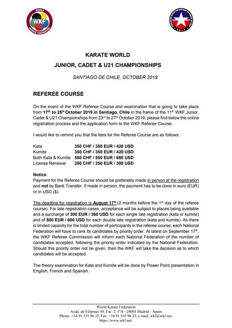 Letter referee course dubai 2017 | PDF