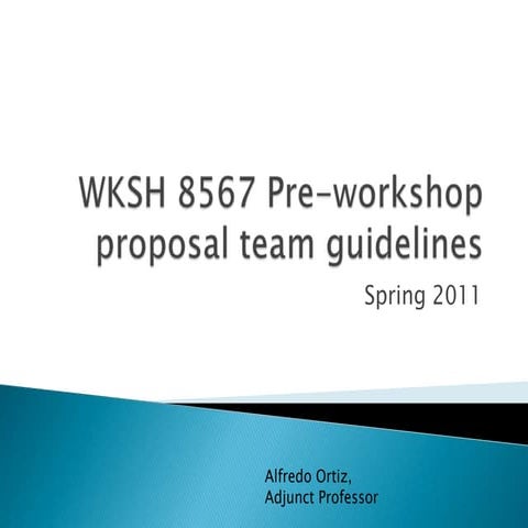Wksh 8567 pre workshop proposal team guidelines | PPT