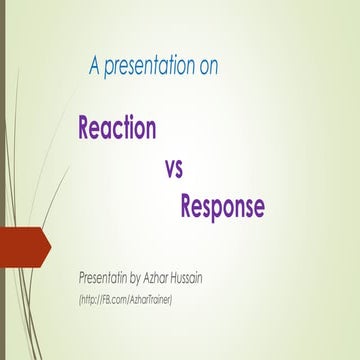 Presentation on Reaction vs Respond | PPS