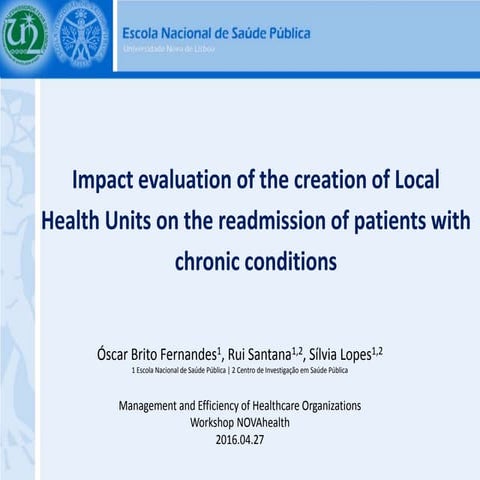 Impact evaluation of the creation of Local Health Units on the ...