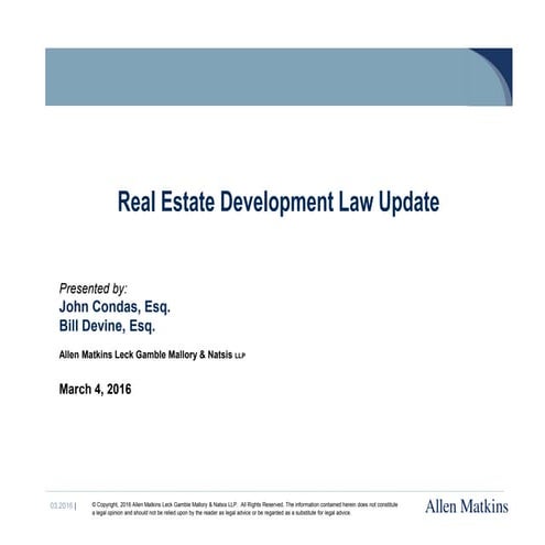 Real Estate Development Law Update | PPT