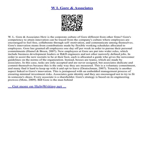 W L Gore & Associates | PDF