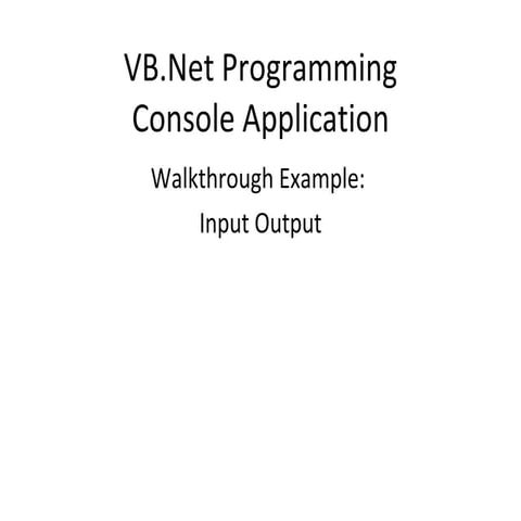 Wlkthru Vb Netconsole Inputoutput Ppt