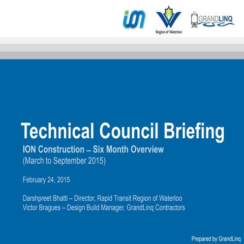 Technical Council Briefing - ION Construction ̶ Six Month Overview | PDF