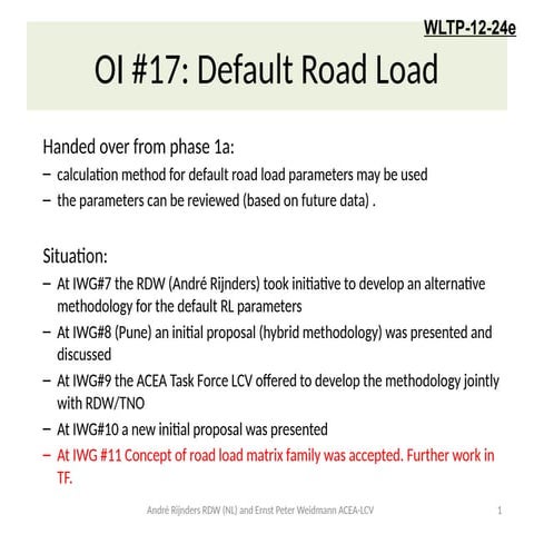 WLTP-12-24 - Road Load Matrix Family RDW-NL ACEA-Daimler.pptx